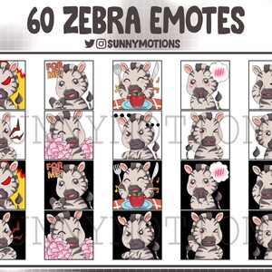 Cute Grévy's Zebra Twitch Emotes Discord, Streamer, Kawai African ...
