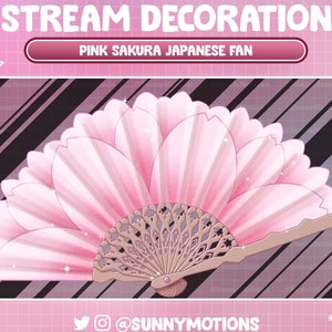 4 Animated Stream Decoration: Kawaii Spring Japanese Cherry Blossom Fan ...