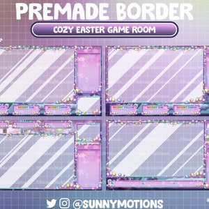 ANIMATED Stream Package: Pink Blue Easter's Day Game Room Set up Twitch ...