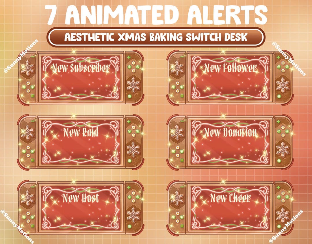 Animated Stream Alerts: Lo-fi Aesthetic Christmas Baking Switch Vibes ...