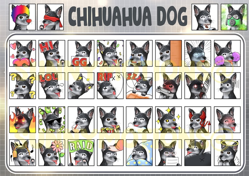 Cute Chibi Kawaii Chihuahua Dog Twitch Discord Mixer Youtube - Etsy