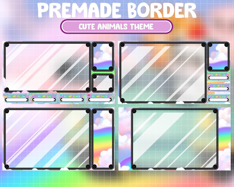 FULL ANIMATED Cute Animals on Tank Twitch Overlay Stream - Etsy