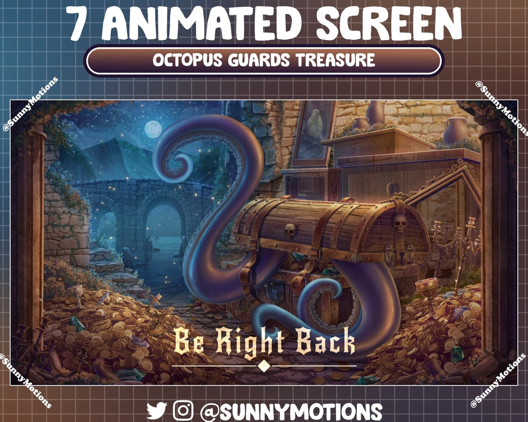 7 Animated Horror Purple Blue Octopus Guards Treasure Chest Twitch ...