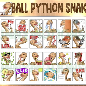 Cute Chibi Ball Python Snake Twitch Discord Mixer Youtube Emotes ...