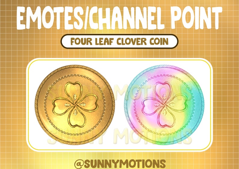 Twitch Cool 4 Leaf Clover Coin Emotes / Channel Points / | Etsy