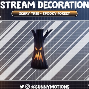 4 Animated Orange Black Horror Scary Tree Stream Decoration, Spooky ...