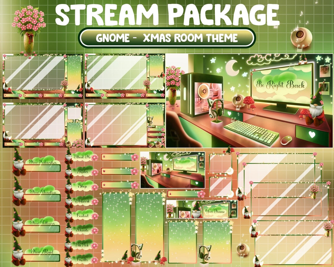 ANIMATED Twitch Overlay Stream Package / Lo-fi Aesthetic Retro PC Set ...