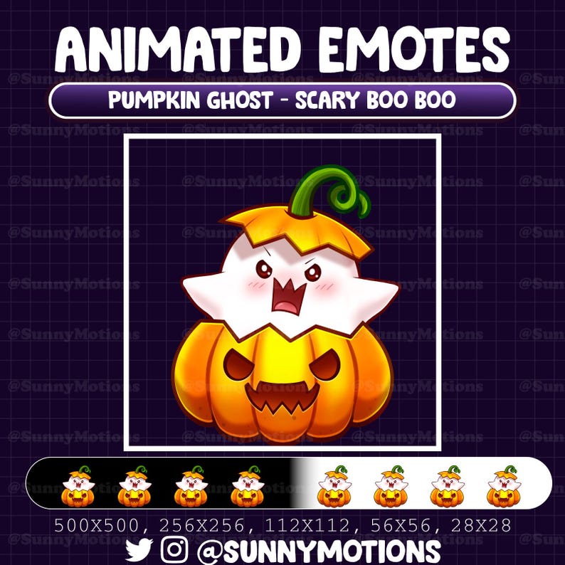 Animated Twitch Emotes: Scary Ghost in Pumpkin, Kawaii Pumpkin Carving ...