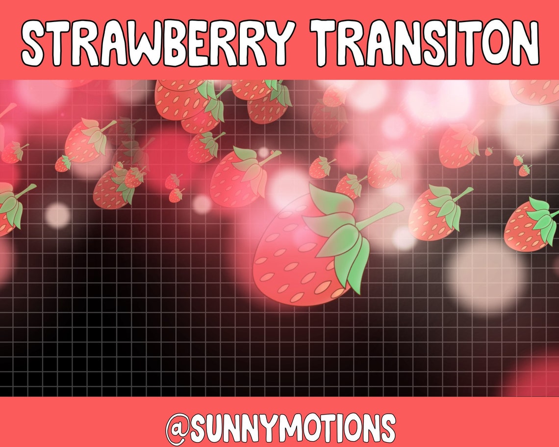 Strawberry Fruit Animated Twitch Scene Stinger Transition - Kawaii Red ...