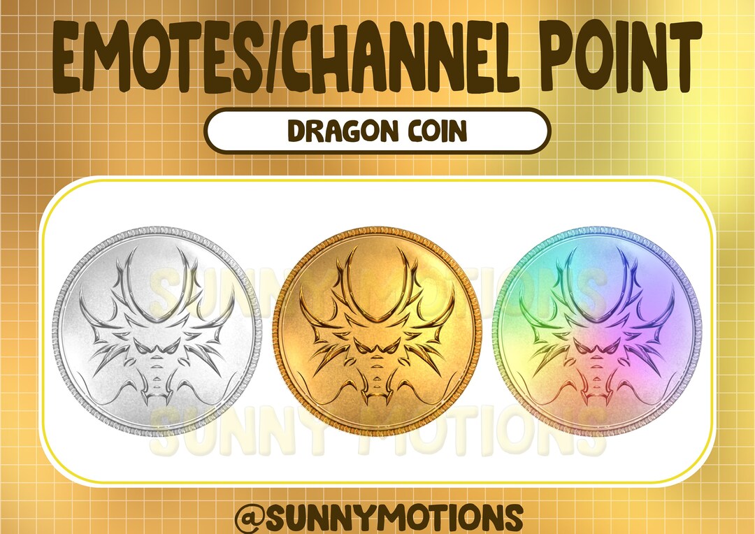 Twitch Cool Gold Silver Rainbow Dragon Coin Emotes / Kawaii Channel ...