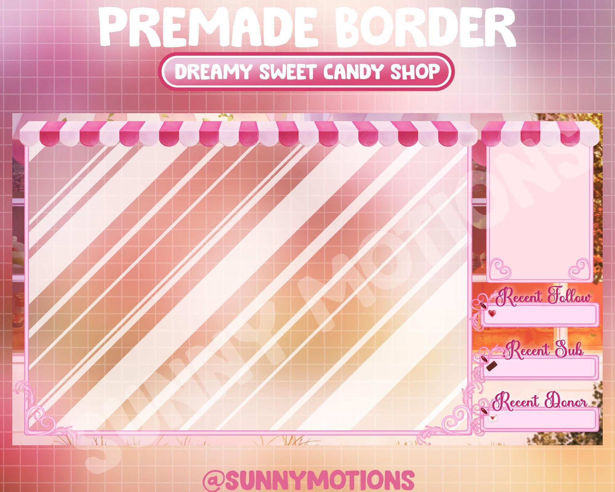 Animated Twitch Screen Gamer Overlay / Romantic Valentines / Pink ...