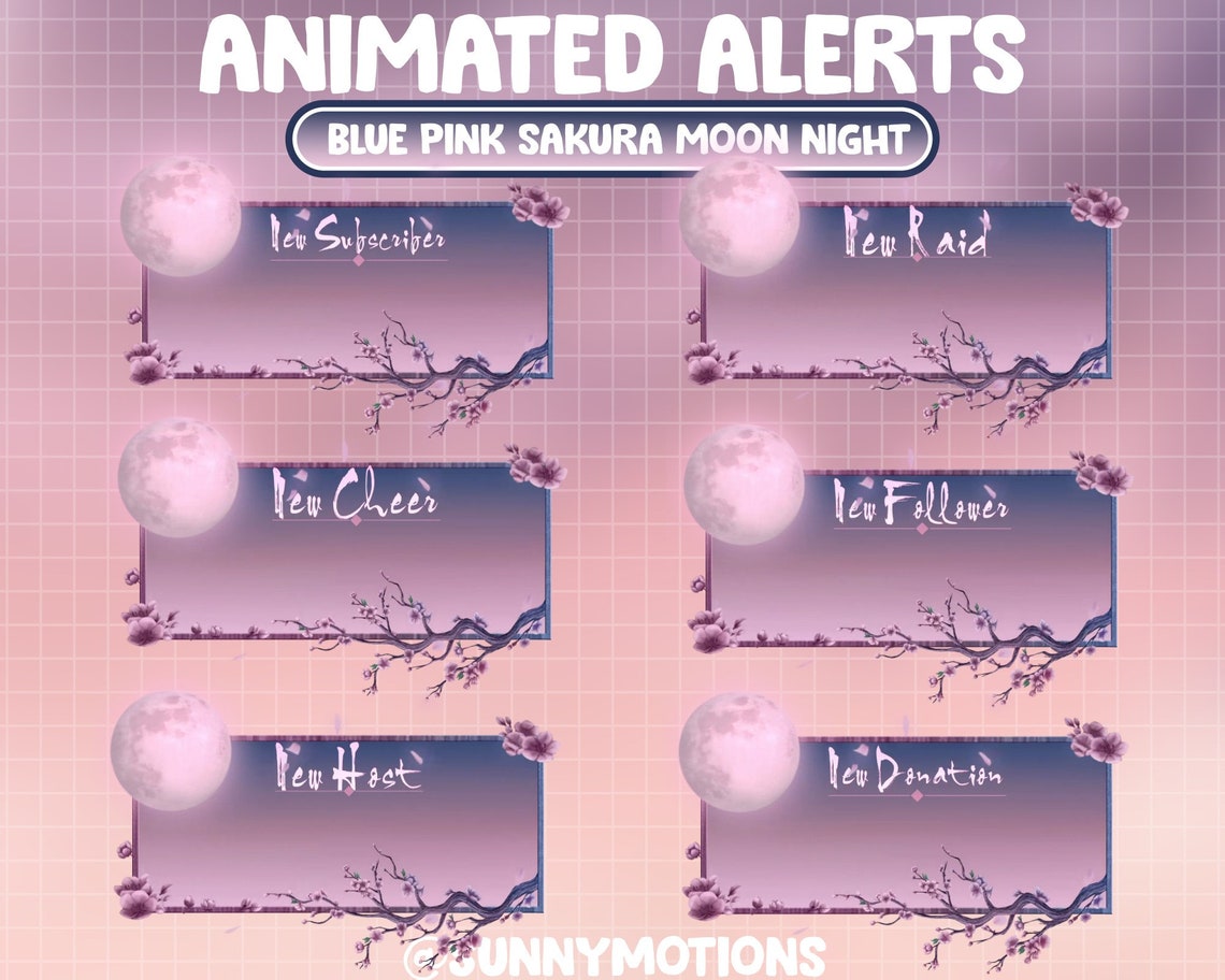 Animated Twitch Stream Package Overlay / Baby Blue Pink - Etsy