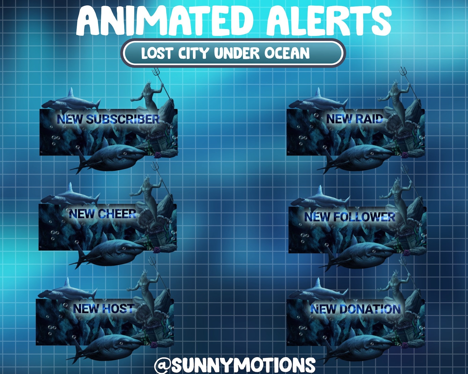 FULL ANIMATED Twitch Stream Package / Temple Under Ocean - Etsy