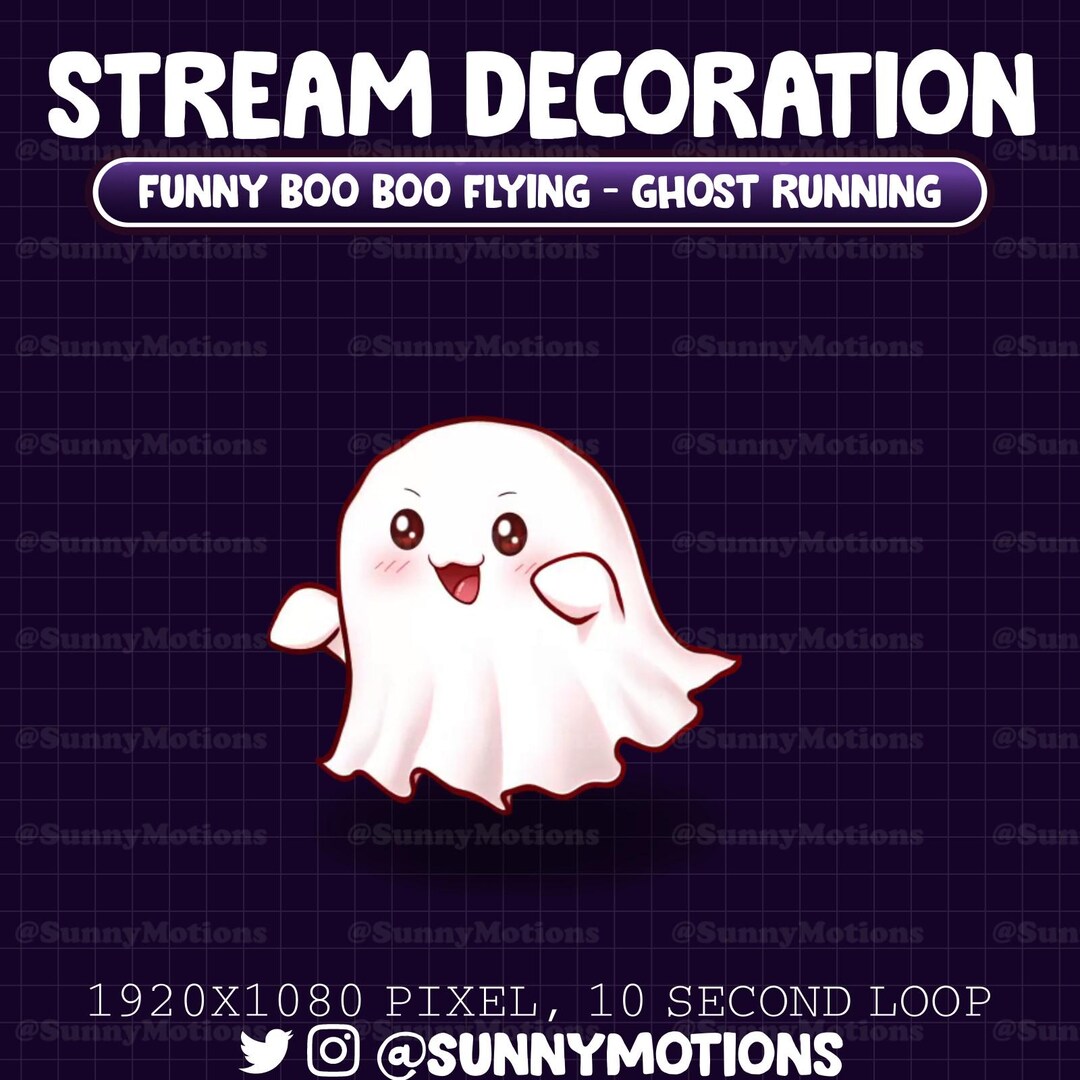 Animated Stream Decoration: Aesthetic Spooky Ghost Flying Twitch ...