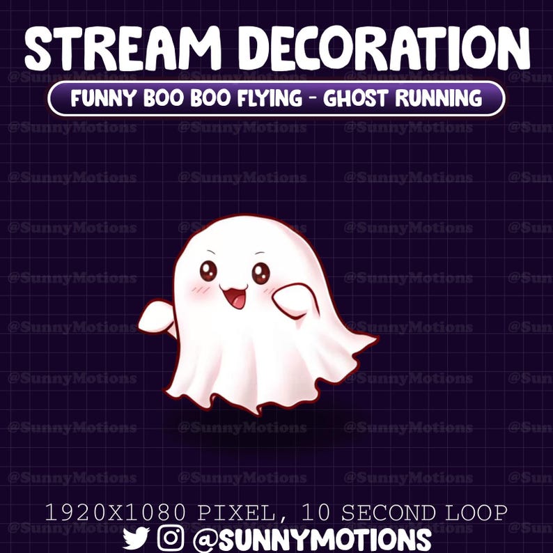 Animated Stream Decoration: Aesthetic Spooky Ghost Flying Twitch ...