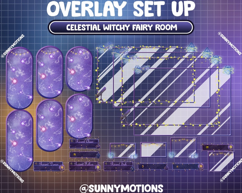 Animated Twitch Stream Package Overlay: Purple Sparkle Fairies - Etsy