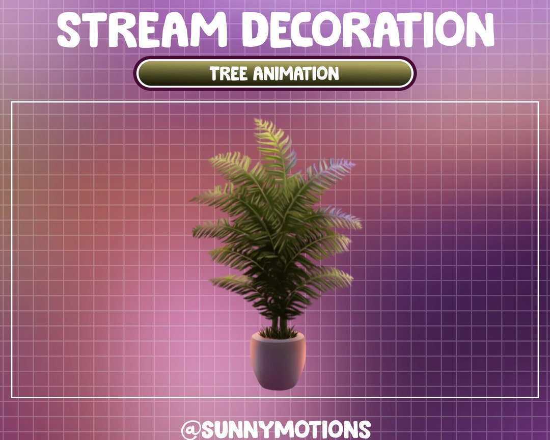 Animated Stream Decoration Ornamental Coconut Tree / Kawaii Lo-fi ...