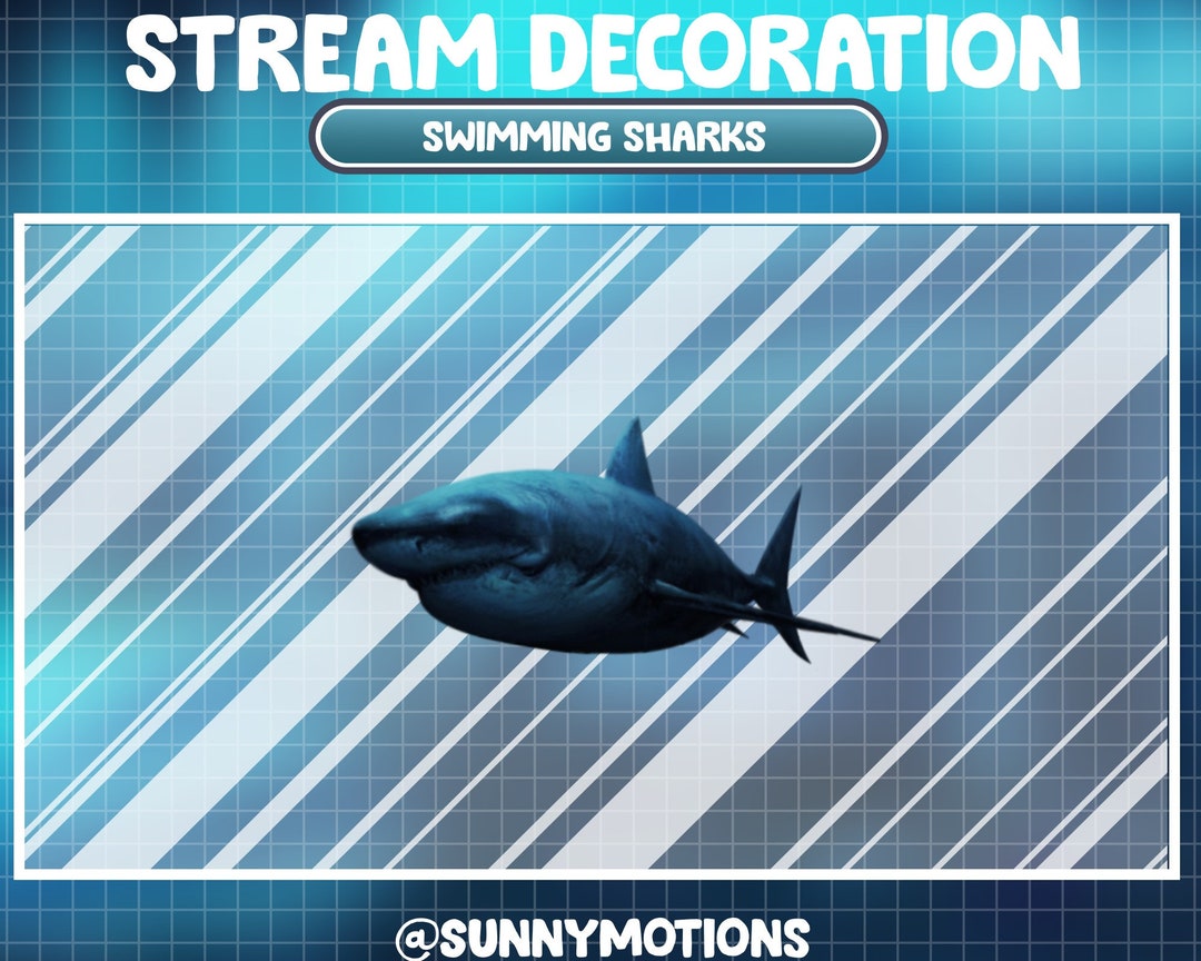 Animated Stream Decoration Swimming Sharks / Fantasy Underwater World ...