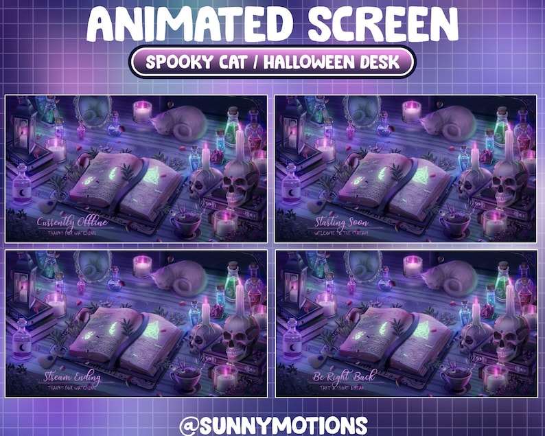 Animated Twitch Stream Package Overlay / Halloween Spooky Eyes Tea ...