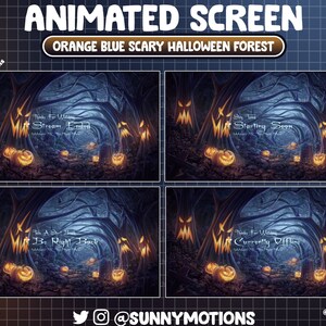 ANIMATED Twitch Overlay Stream Package: Orange Blue Scary Spookiest ...