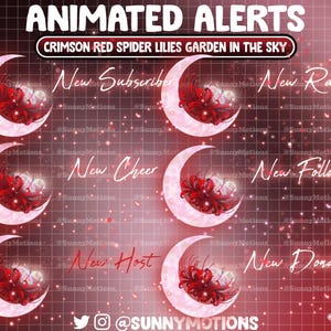 ANIMATED Stream Package: Field Dark Red Spider Lily Sky Garden, Crimson ...