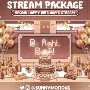 ANIMATED Stream Package: Pastel Brown Cozy Happy Birthday's Stream Room ...