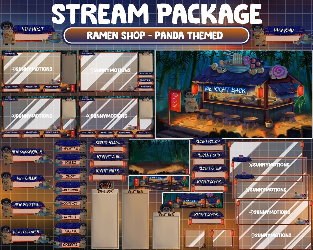 FULL ANIMATED Twitch Stream Package / Mystic Ramen Shop Japan Scene ...