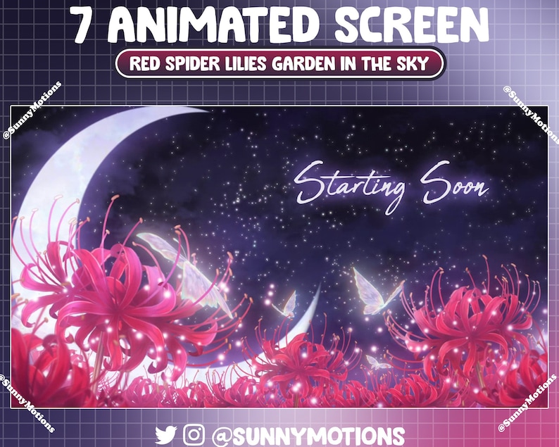 ANIMATED Stream Package: Field Red Spider Lily Sky Garden, Lycoris ...
