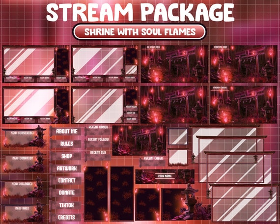 Animated Twitch Stream Package Overlay / Red Shrine With Soul - Etsy