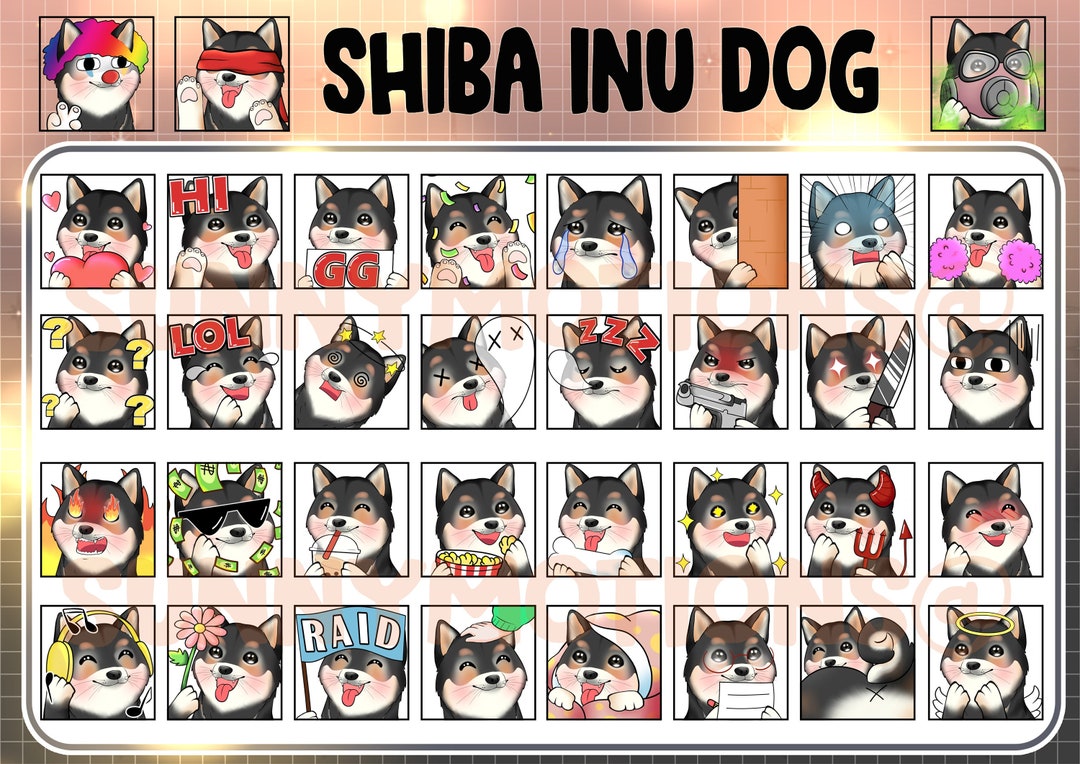 Cute Chibi Kawaii Black Shiba Inu Dog Twitch Discord Mixer Youtube ...