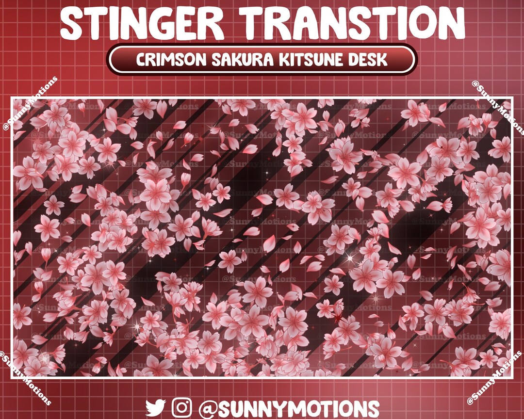 Animated Dark Red Crimson Blooming Cherry Blossom Stream Stinger ...