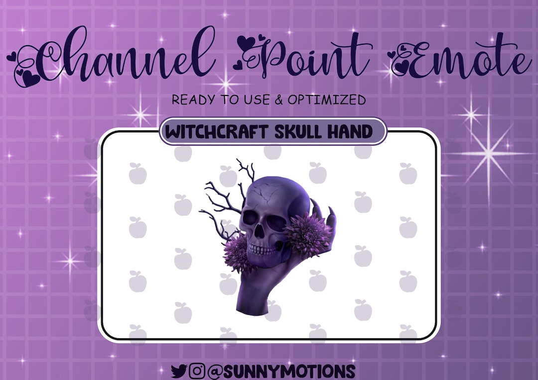 Witchcraft Hand Holding Skull Twitch Emotes, Goth, Witchy, Spooky ...