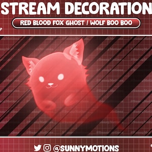 Animated Stream Decoration: Red Blood Japan Fox Ghost, Scary Halloween ...