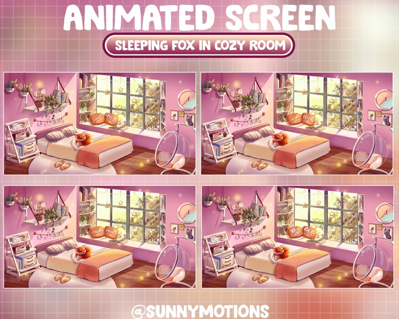 FULL ANIMATED Twitch Stream Package / Love Cozy Bedroom With - Etsy