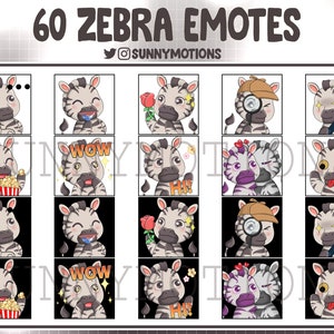 Cute Grévy's Zebra Twitch Emotes Discord, Streamer, Kawai African ...