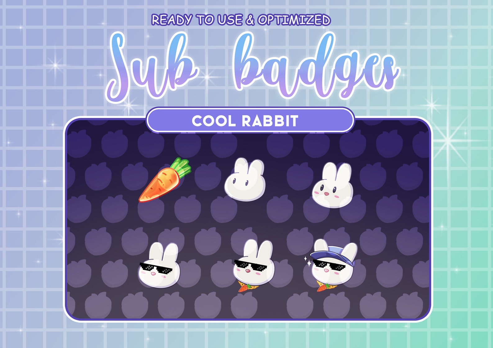 Twitch Sub Badges / Bunny Bit Badges / Emote Cute Cool - Etsy