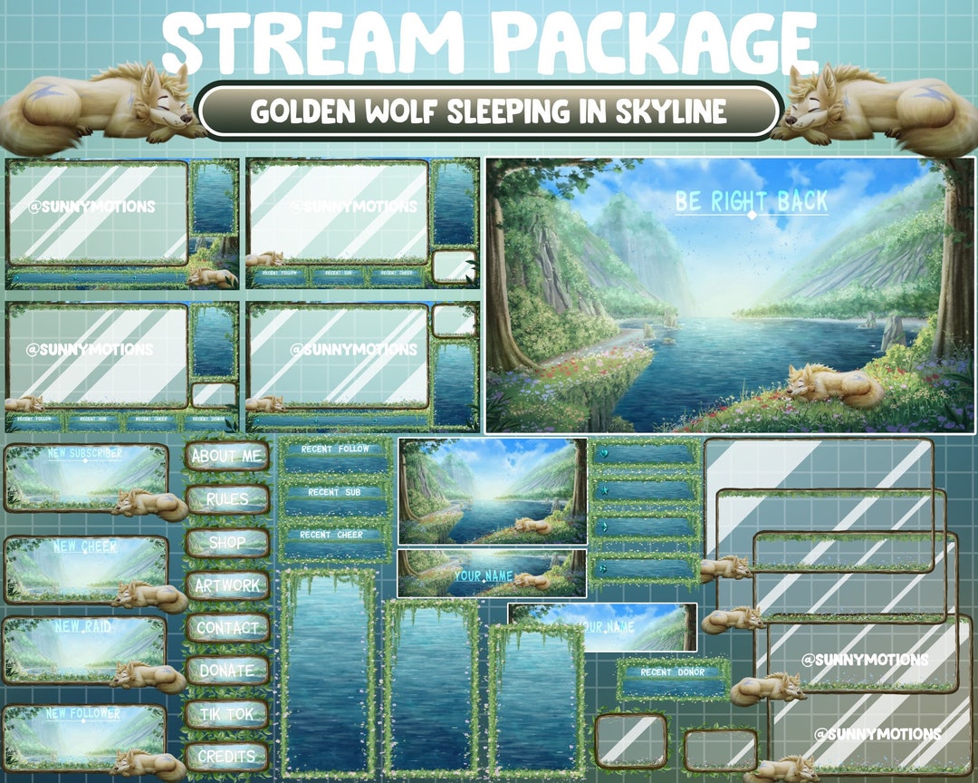 ANIMATED Twitch Overlay Stream Package: Blue Lightning Blonde Golden ...