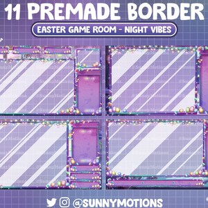 ANIMATED Twitch Overlay Stream Package: Pink Blue Easter's Day Game ...