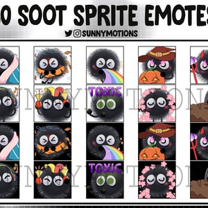 60 Cute Soot Sprite Twitch Emotes, Discord, Streamer, Scribble Creature ...