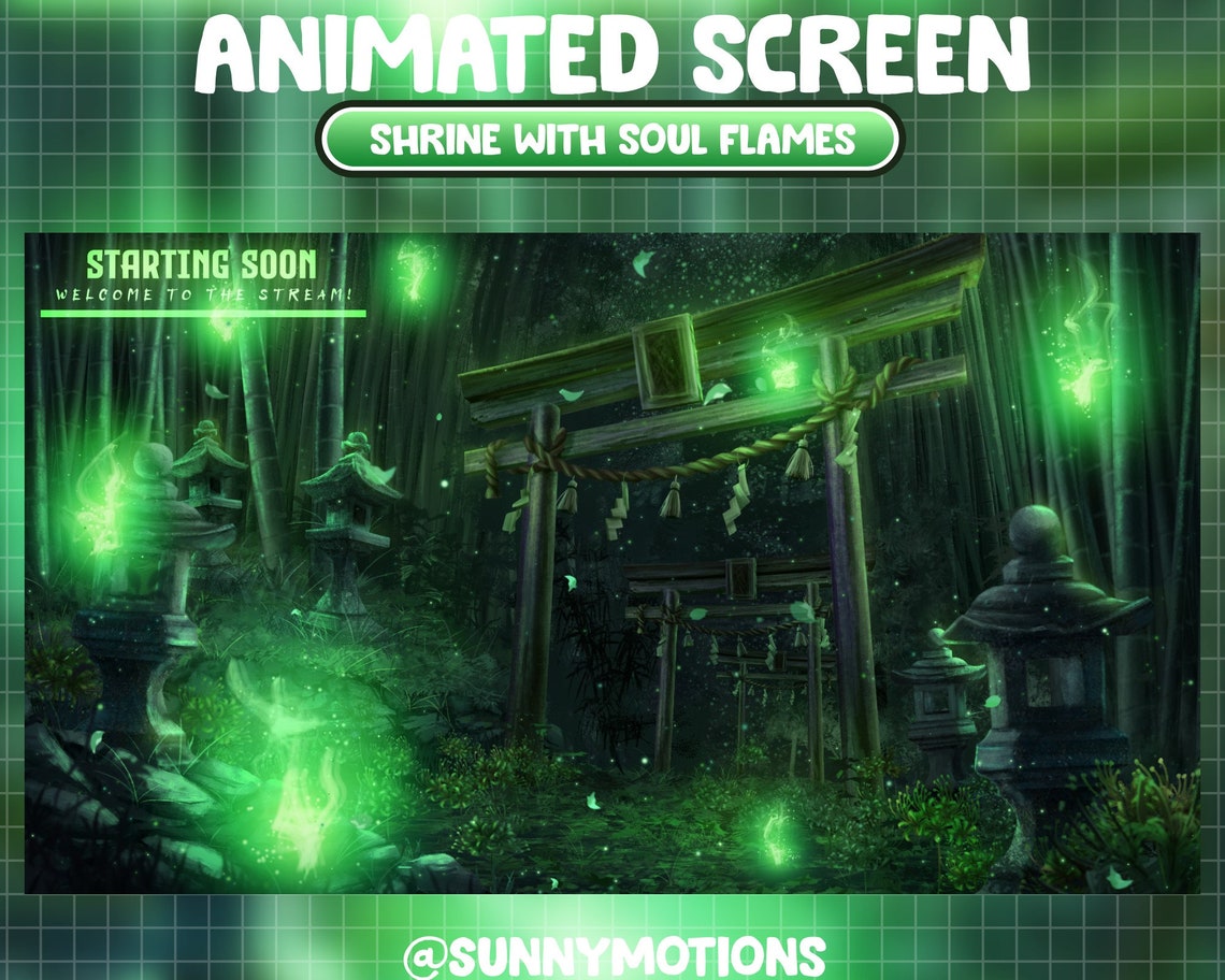 Animated Twitch Stream Package Overlay / Green Shrine With - Etsy