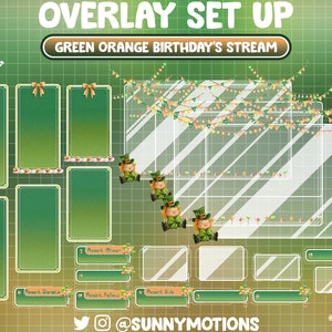 ANIMATED Stream Package: Pastel Green Orange Cozy Stream Lucky Room ...