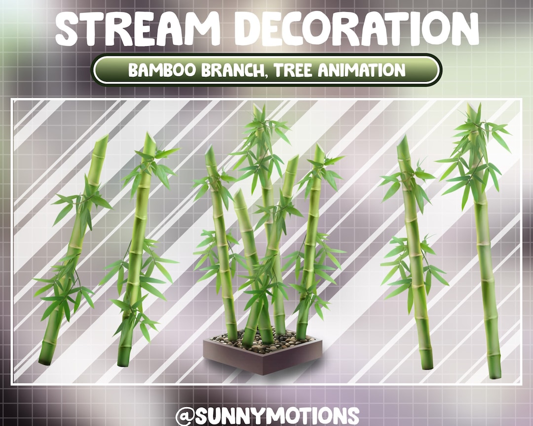 5 Animated Stream Decoration: Green Bamboo Tree Swaying Twitch Overlay ...