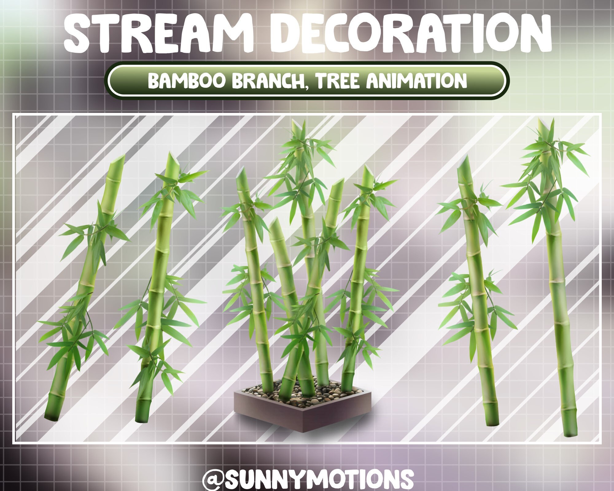 5 Animated Stream Decoration: Green Bamboo Tree Swaying Twitch - Etsy