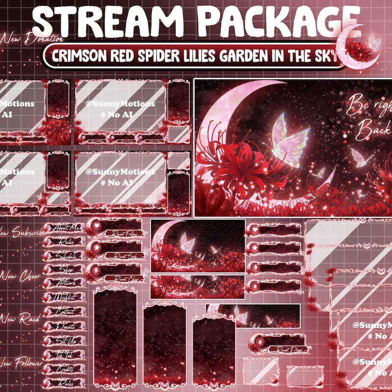 Pink Lily Twitch Overlay - Etsy