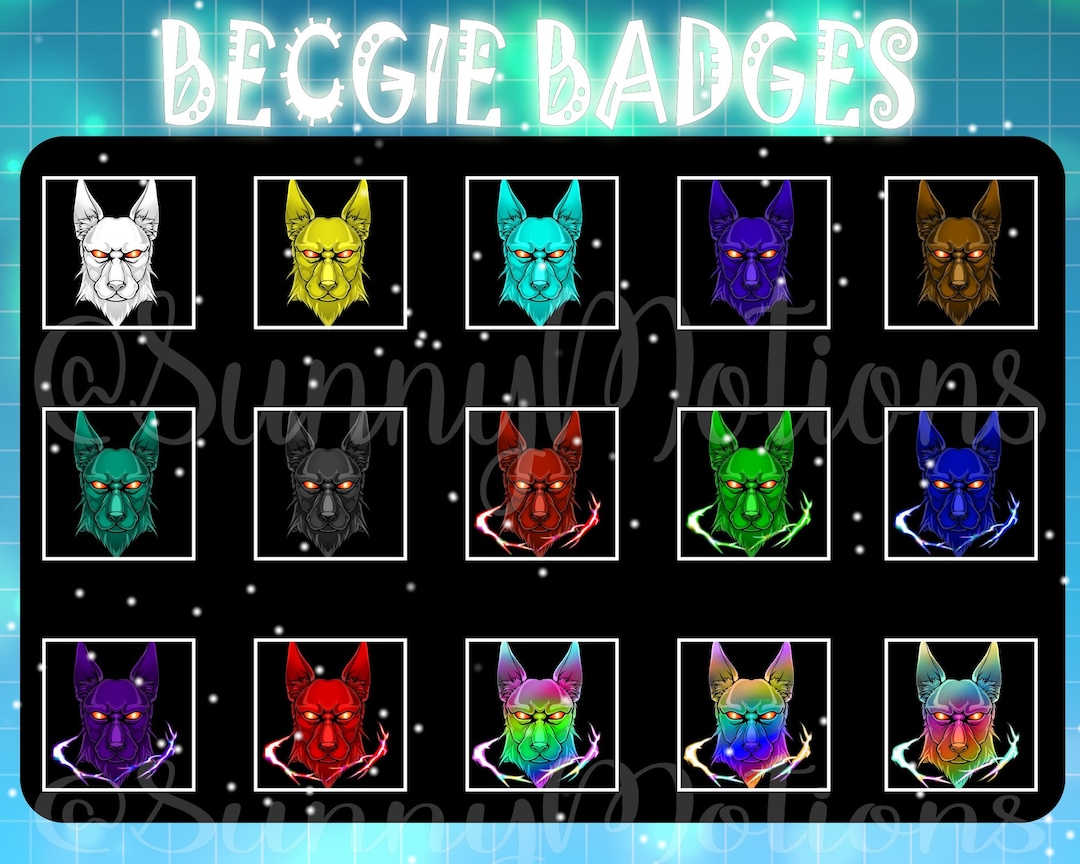 15 Becgie Dog Twitch Loyalty Sub Bit Badges / Kawai Animal Emoji / Cool ...
