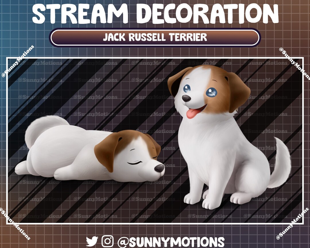 2 Animated Stream Decoration Animal: Aesthetic Jack Russell Terrier Dog ...