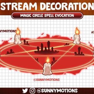 Animated Stream Decoration: Magic Circle Spell Evocation, Red Blood ...
