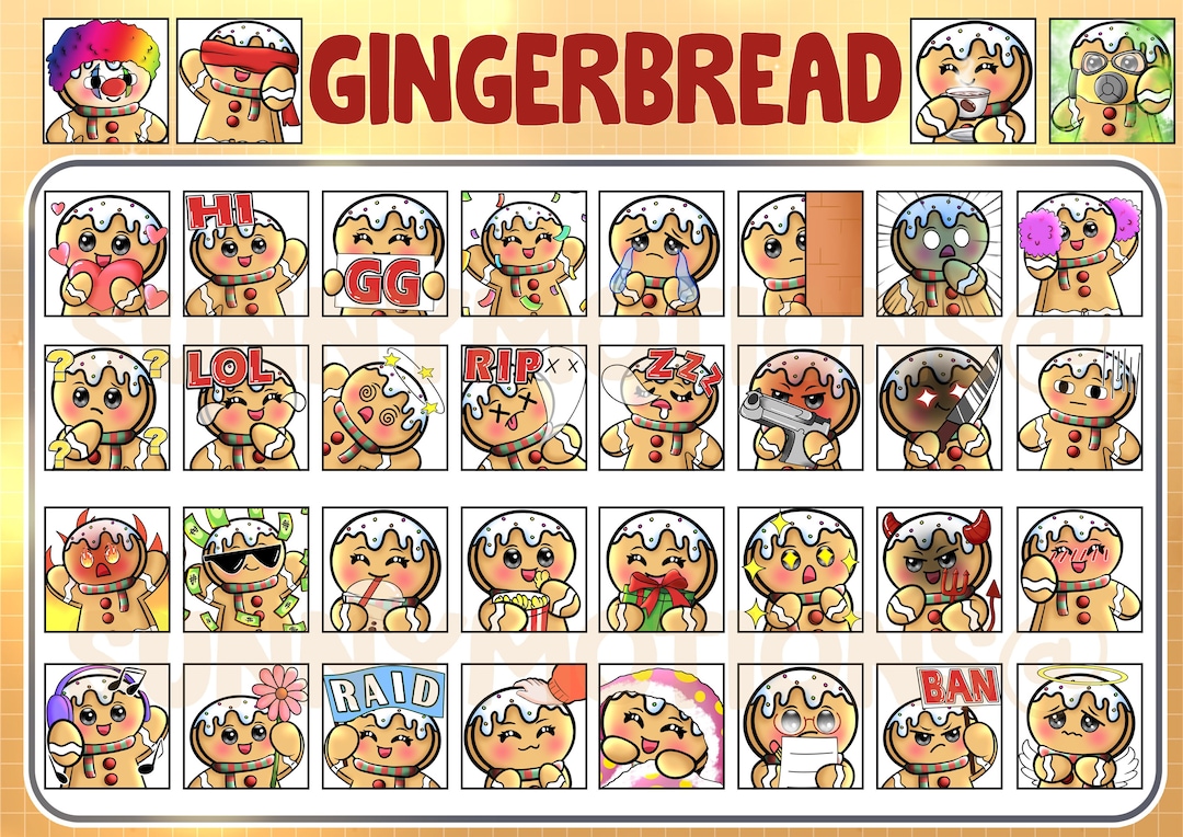 36 Cute Chibi Kawaii Gingerbread Christmas Twitch Discord Mixer Youtube ...
