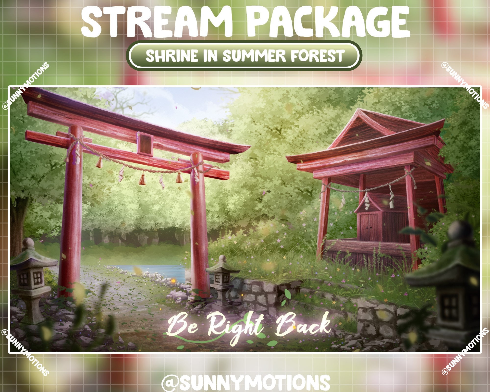 Animated Twitch Stream Package Overlay / Shrine Temple Day / Aesthetic ...