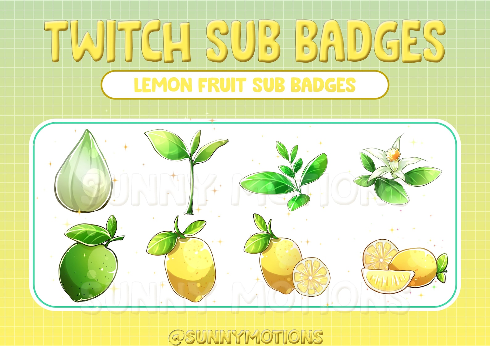 Lemon Fruit Twitch Sub Badges / Bit Badges / Emote Lovely Lemon ...
